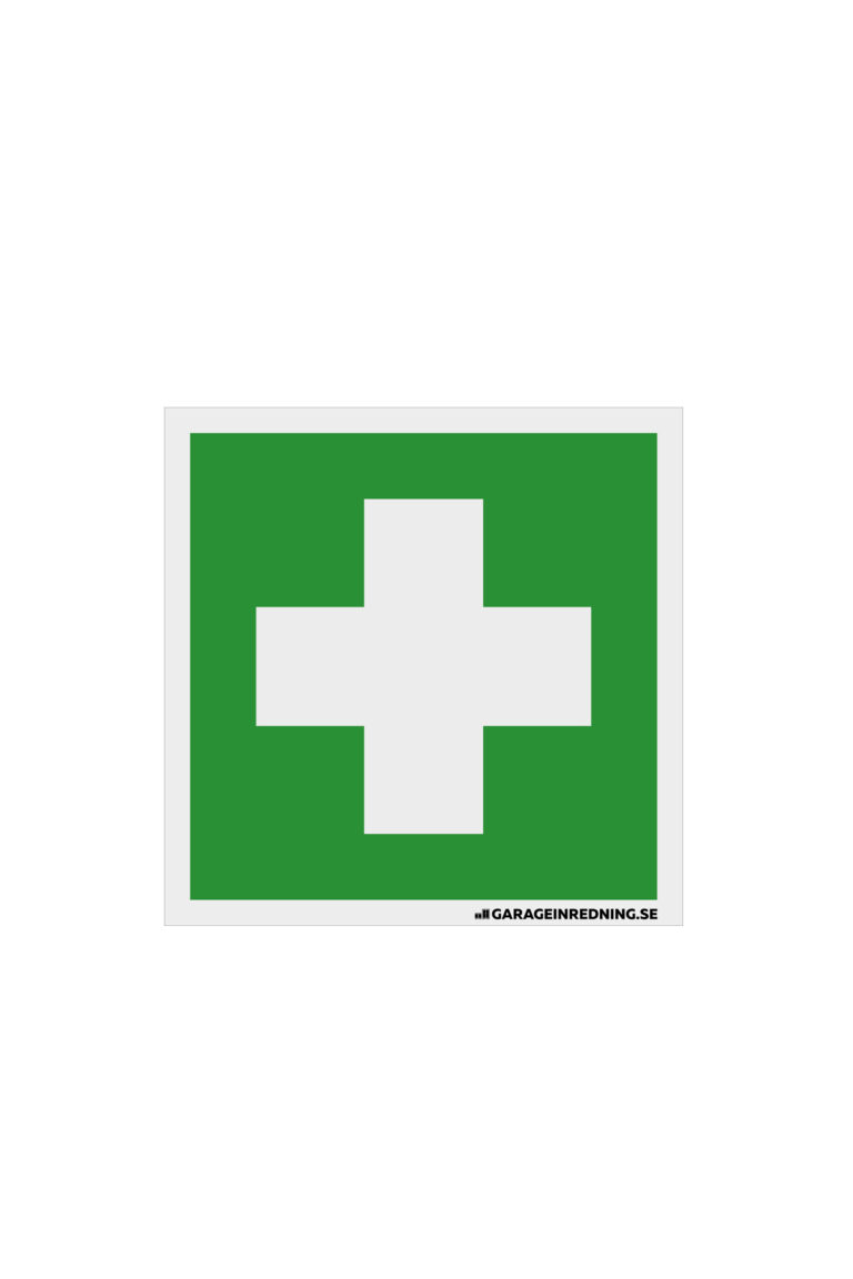 Första hjälpen skylt 20x20cm – Garageinredning.se