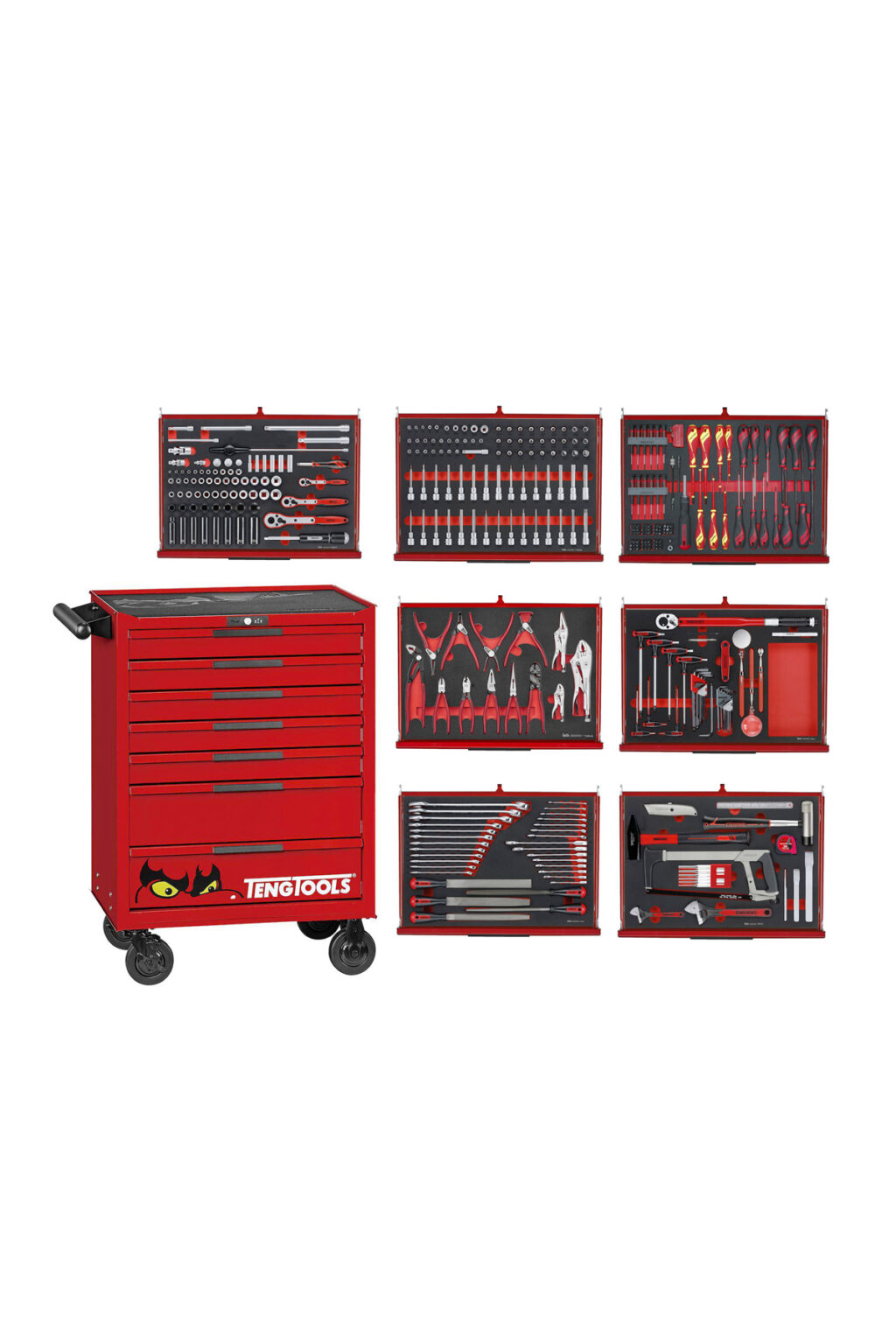 Verktygsvagn 7 lådor + 335 delar verktyg TengTools TKW26R335F